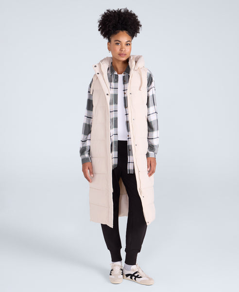 Comfort Zone Womens Longline Gilet - Beige – Animal