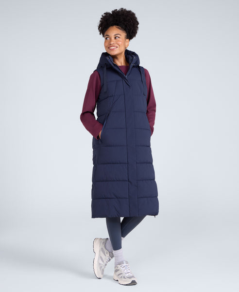 Comfort Zone Womens Longline Gilet - Navy – Animal
