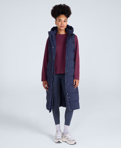 Comfort Zone Womens Longline Gilet - Navy – Animal