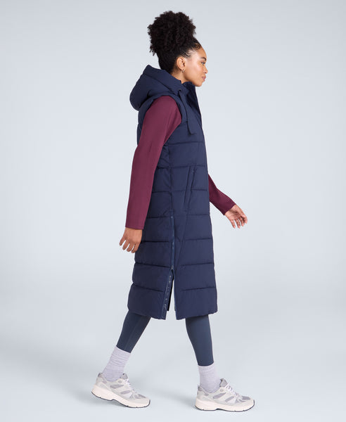 Comfort Zone Womens Longline Gilet - Navy – Animal