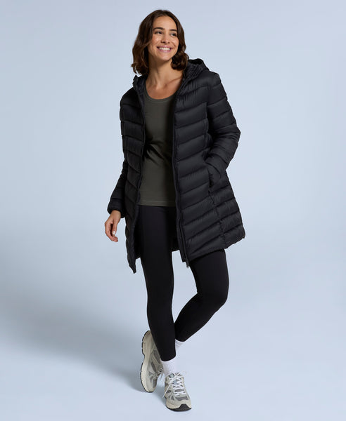 Frankie Womens Longline Padded Jacket - Jet Black – Animal