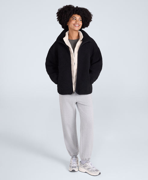 Anna Womens Borg Full Zip Fleece - Black – Animal