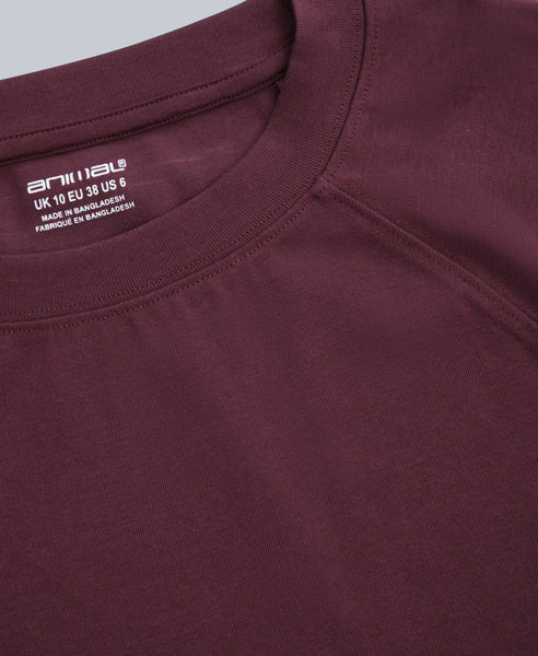 Ashleigh Womens Long Sleeve Top - Burgundy – Animal