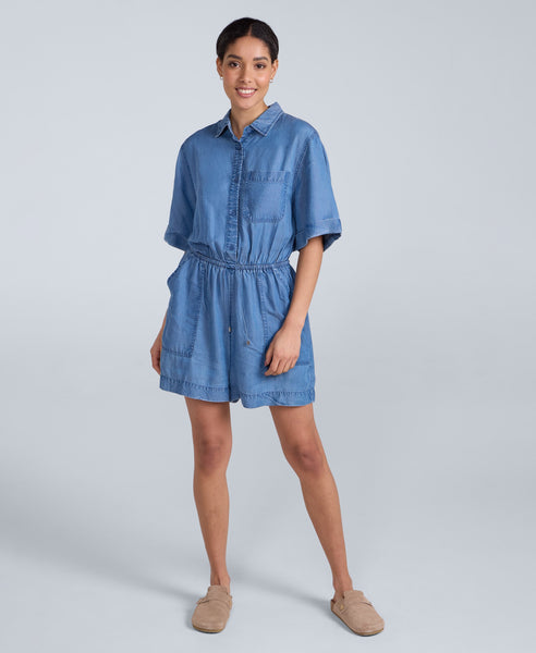 Olivia Womens Playsuit - Light Blue – Animal