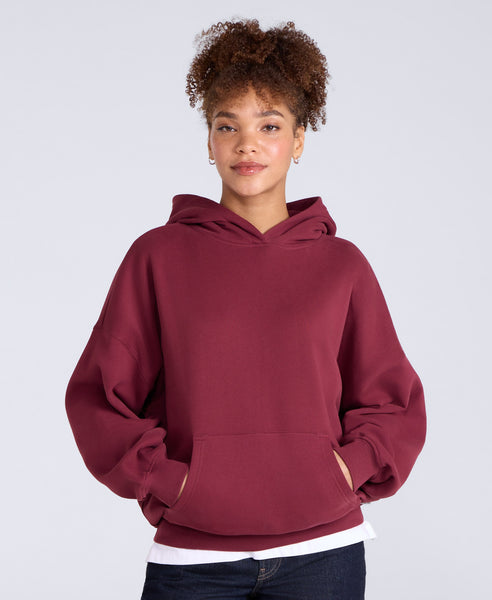 Idol Womens Drop Shoulder Hoodie - Burgundy – Animal