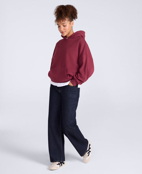 Idol Womens Drop Shoulder Hoodie - Burgundy – Animal